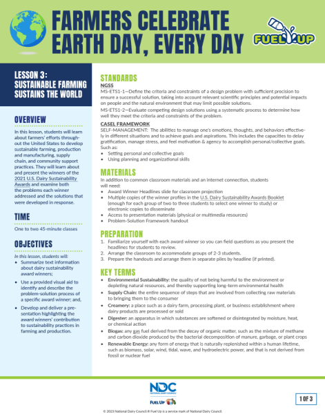 Lesson Three: Sustainable Farming Sustains the World - Maine Dairy ...